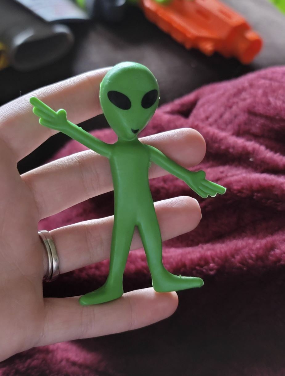 12 Bendable Green Alien Action Figure Outer Space Rubber Toys - Area 51 ...