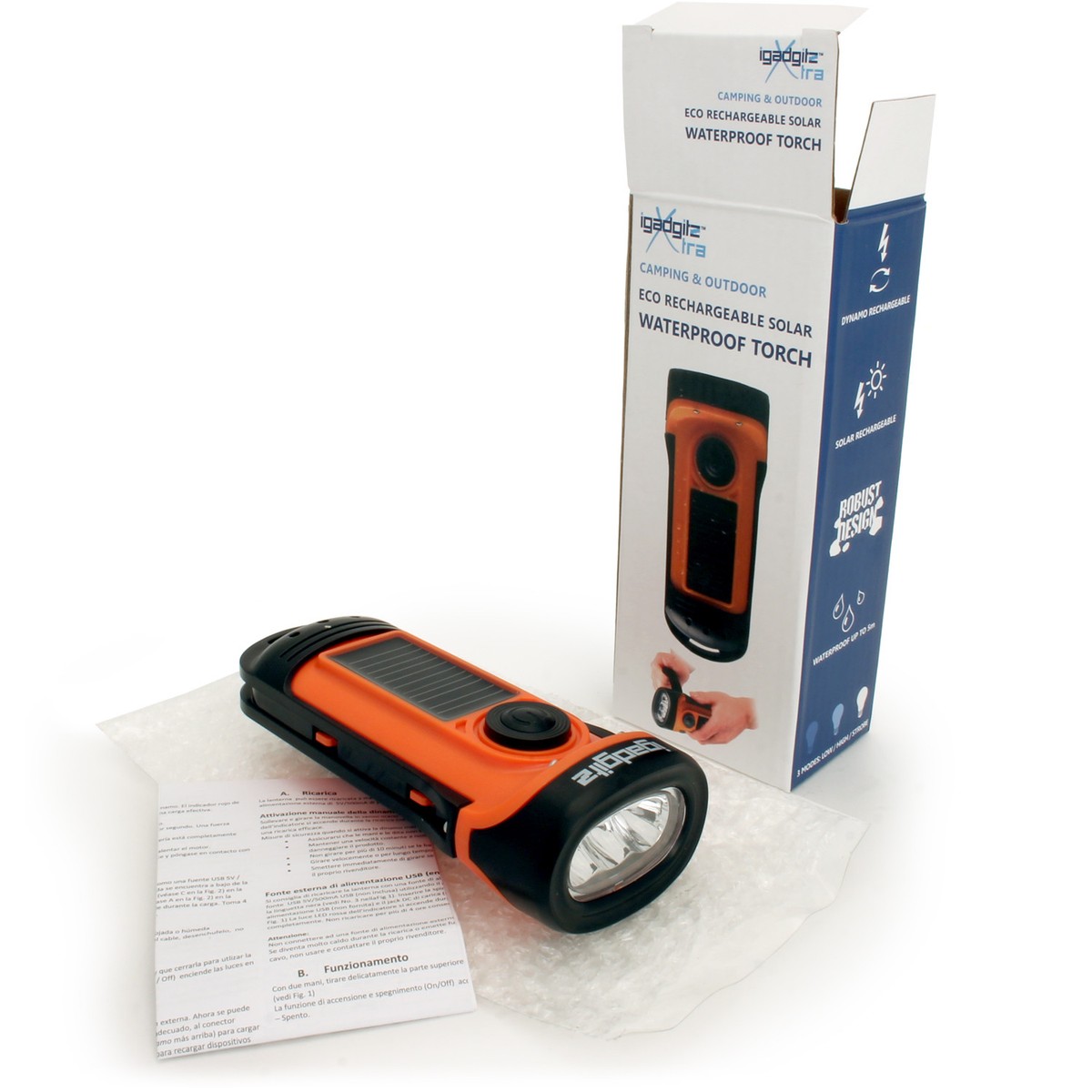 Rechargeable Crank Flashlight