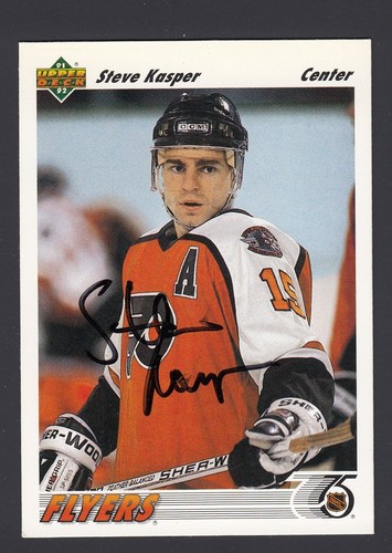Steve Kasper Autographed 1991-92 Upper Deck Hockey Card #576 Flyers JSA ...