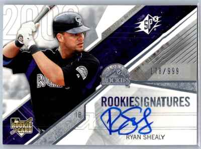 Ryan Shealy 2006 Upper Deck SPx RC Autograph Auto 178/999 #110 Colorado ...