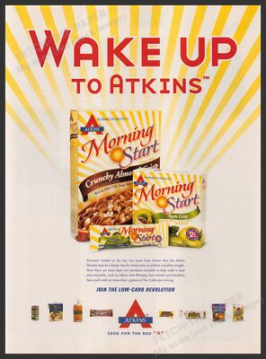 Morning Start Atkins 2000s Print Advertisement 2004 Low-Carb Ad | eBay