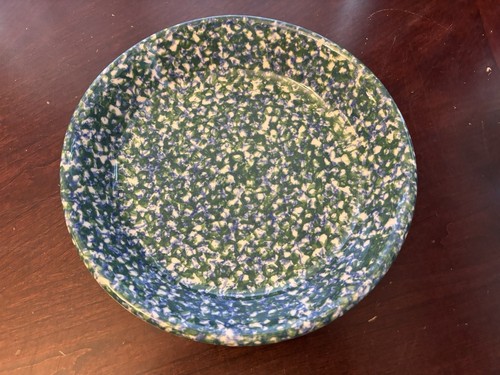 Signed Gerald Henn Workshops Blue Green Spongeware 9” Pie Plate | eBay