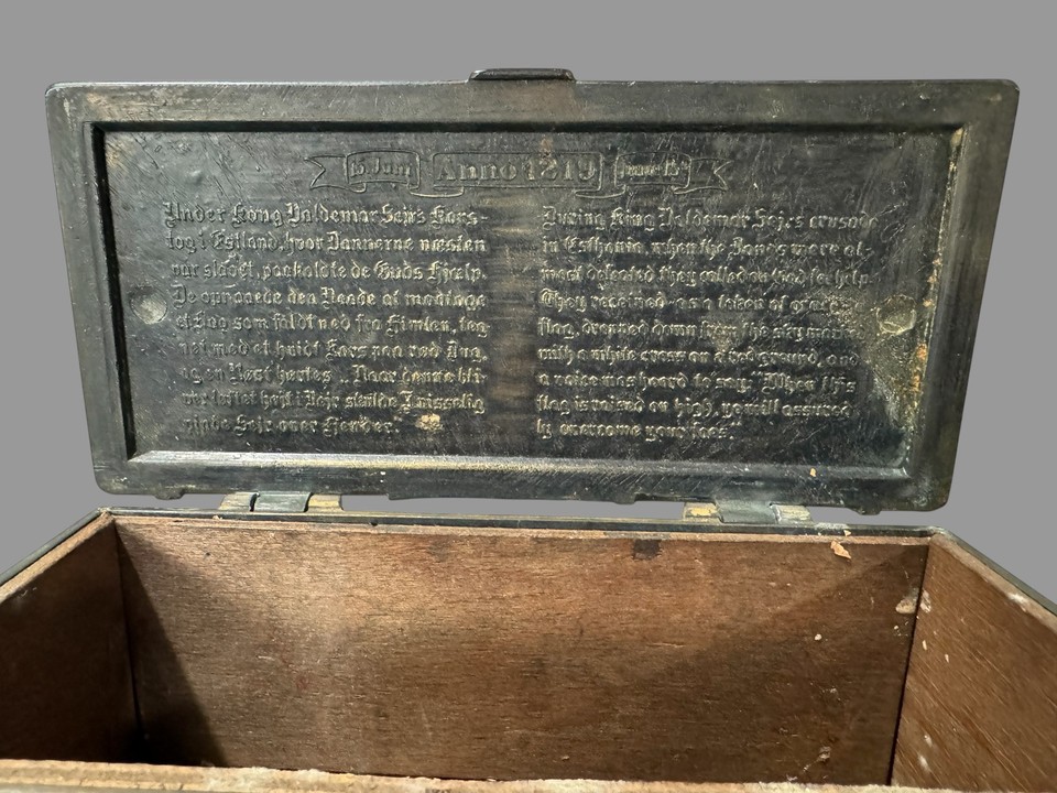 Antique Iron Art Denmark Cast Metal Chest Battle of Lyndanisse in 1219 ...