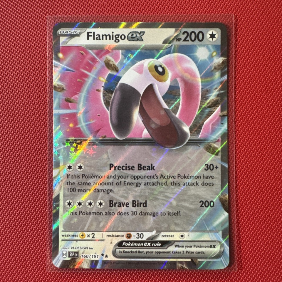 Flamingo Ex 160/191 Double Rare Holo Sv08 Surging Sparks Pokemon TCG ...