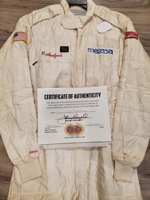 Johnny Rutherford race used Driver Firesuit signed COA Personal ...