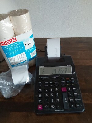 Casio HR-170RC Printing Calculator - Black With 9 Extra Paper Rolls | eBay