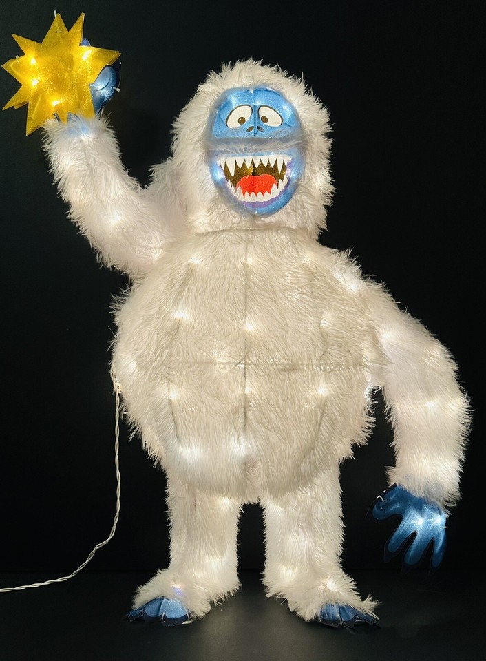 RUDOLPH'S BUMBLE SNOWMAN 32" Lighted Tinsel Christmas Yard Sculpture ...