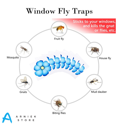 Flower Fly Trap Stickers Window Bug Catcher Insect Killer Sticky Paper ...