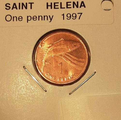1997 St. Helena 1 Penny Copper-Plated Steel Coin of Elizabeth II - Tuna ...