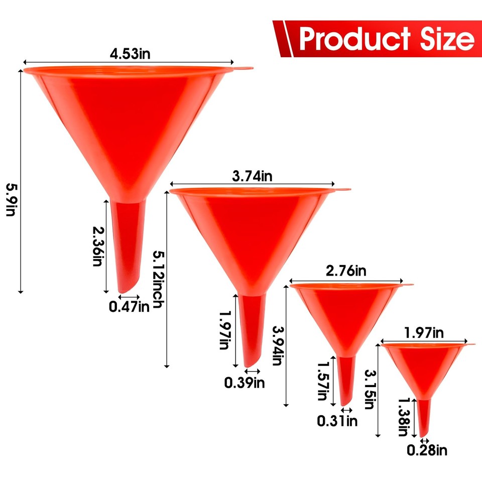 Oil Funnels, Gas Funnels, Plastic Funnel Set for Car, Automotive ...