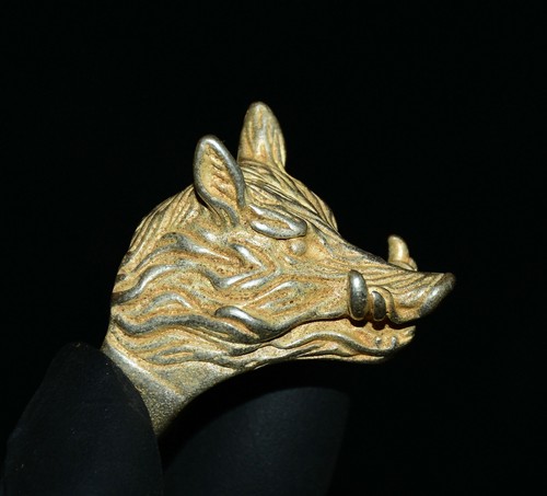 3.5CM Rare China Miao Silver Wild Boar Pig Head jewelry Ring Rings | eBay