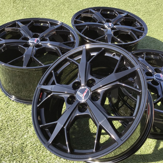 19 20" Corvette C8 Wheels Factory OEM GM 14011 14012 Black Set 4 2021 ...