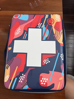 Johnson & Johnson General First Aid Kit Blue soft zipper case health ...