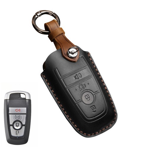 Genuine Leather Car Key Case Cover For Ford Focus Mondeo F-150 F-250 ...
