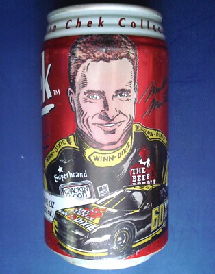 AIR FILLED 1997 CHEK COLA (WINN-DIXIE) MARK MARTIN ALUMINUM 12 OZ SODA ...