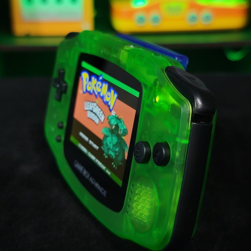 Clear Green Game Boy Advance GBA Console with iPS V5 Backlight Backlit ...