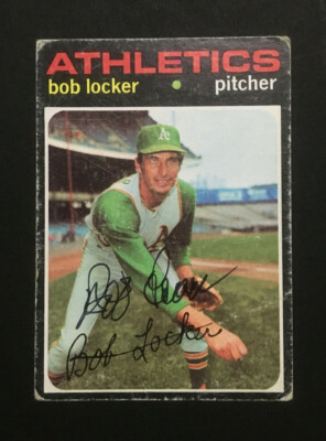 Bob Locker A's Athletics signed 1971 Topps baseball card #356 Auto ...