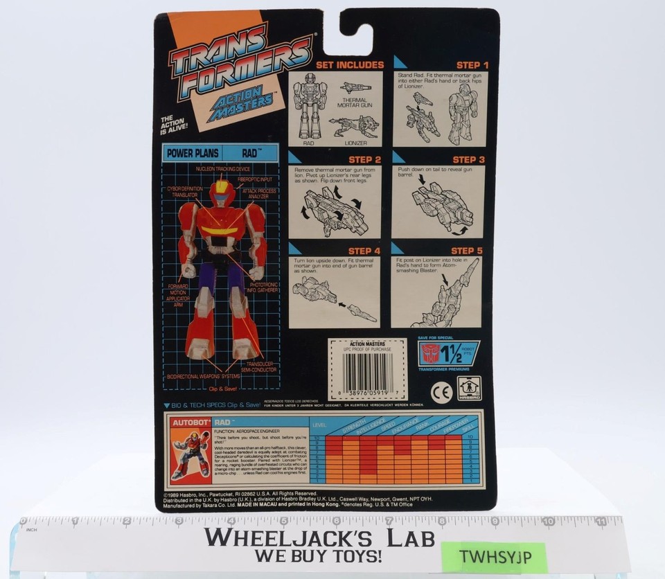 Action Masters Rad W/Lionizer 1990 Vintage Hasbro G1 Transformers ...