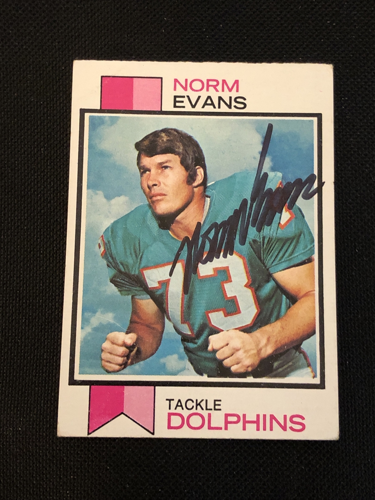 NORM EVANS 1973 TOPPS SIGNED AUTOGRAPHED CARD #188 MIAMI DOLPHINS | eBay