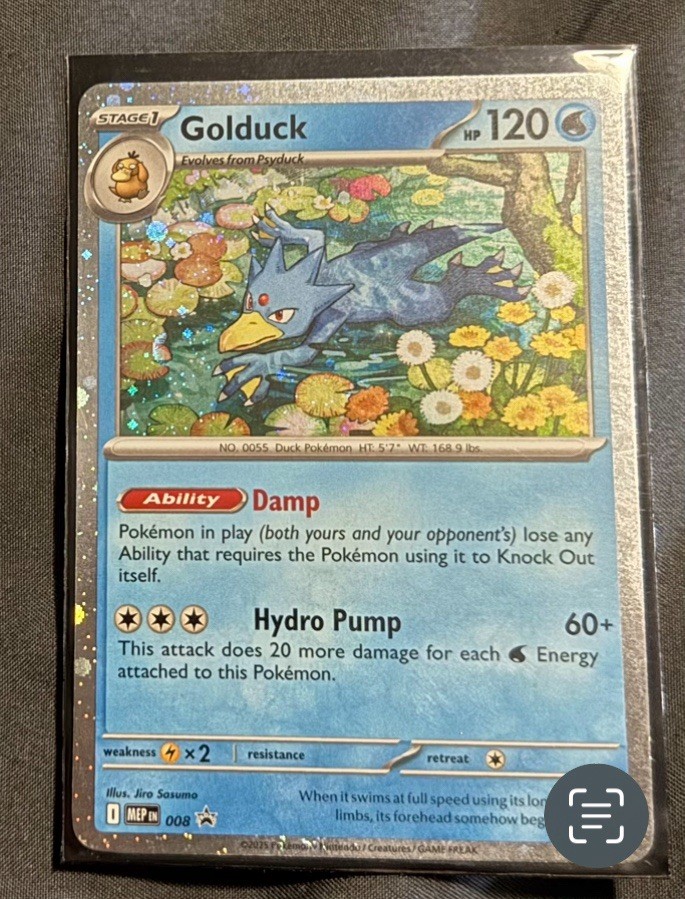 🌀 Pokémon TCG Golduck MEP 008 Mega Evolution Pokemon Blister Promo SWIRL 🌀 | eBay