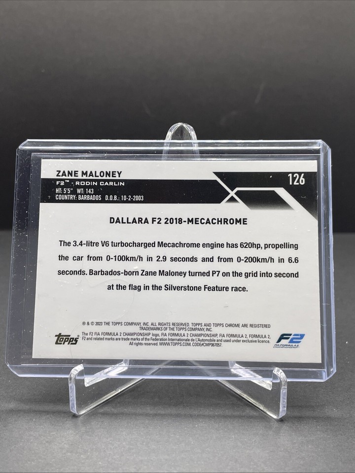 2023 Topps Chrome Formula 1 F1 Zane Maloney Purple Checker 111/199 #126 ...