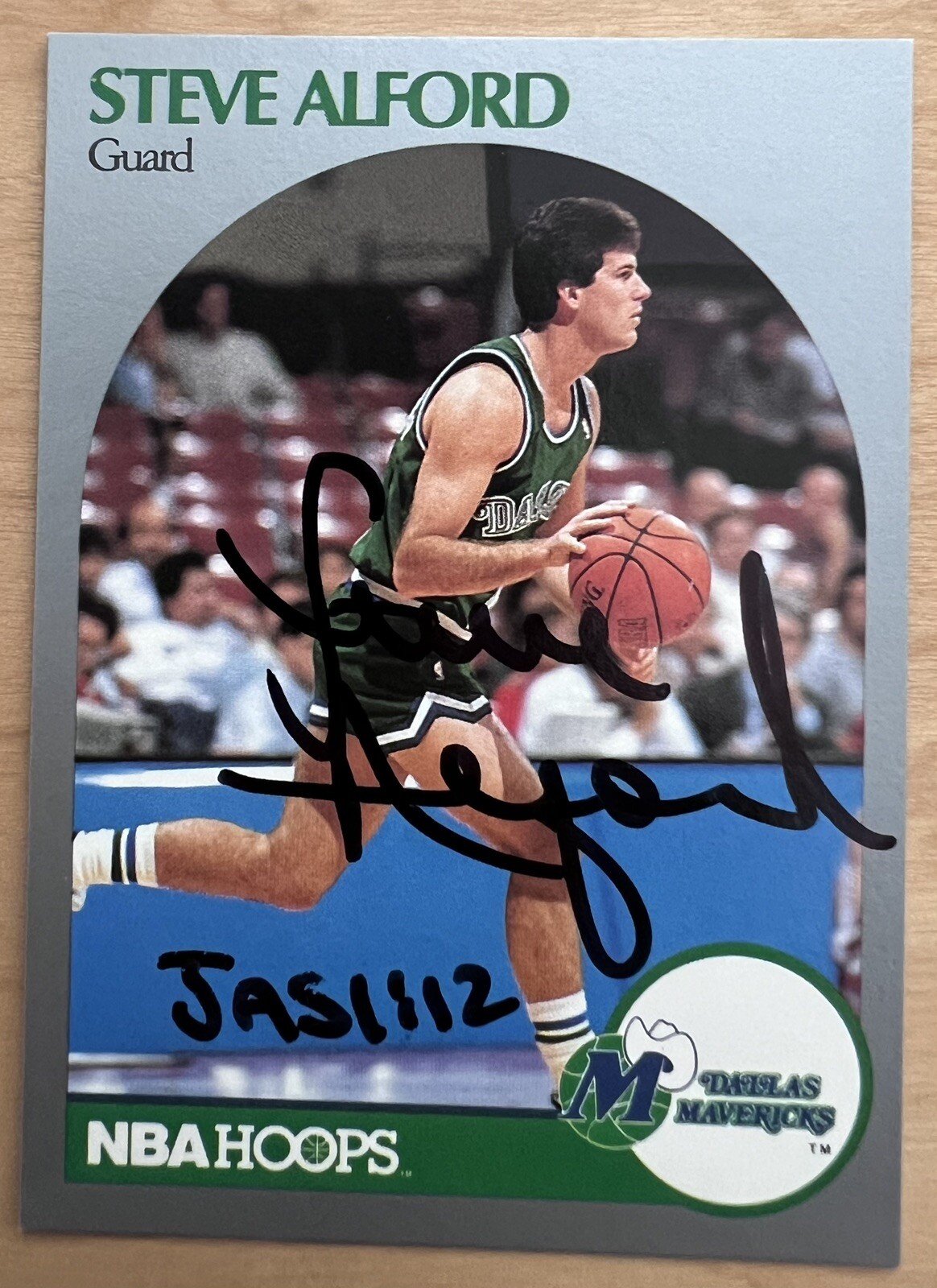 Steve Alford Signed 1990-91 NBA Hoops Basketball Card Auto’d Dallas ...