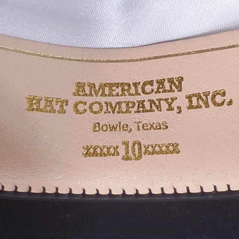 AMERICAN HAT COMPANY BLACK 10X COWBOY TYCOON/GAMBLER CREASE NWOB 7 LO ...