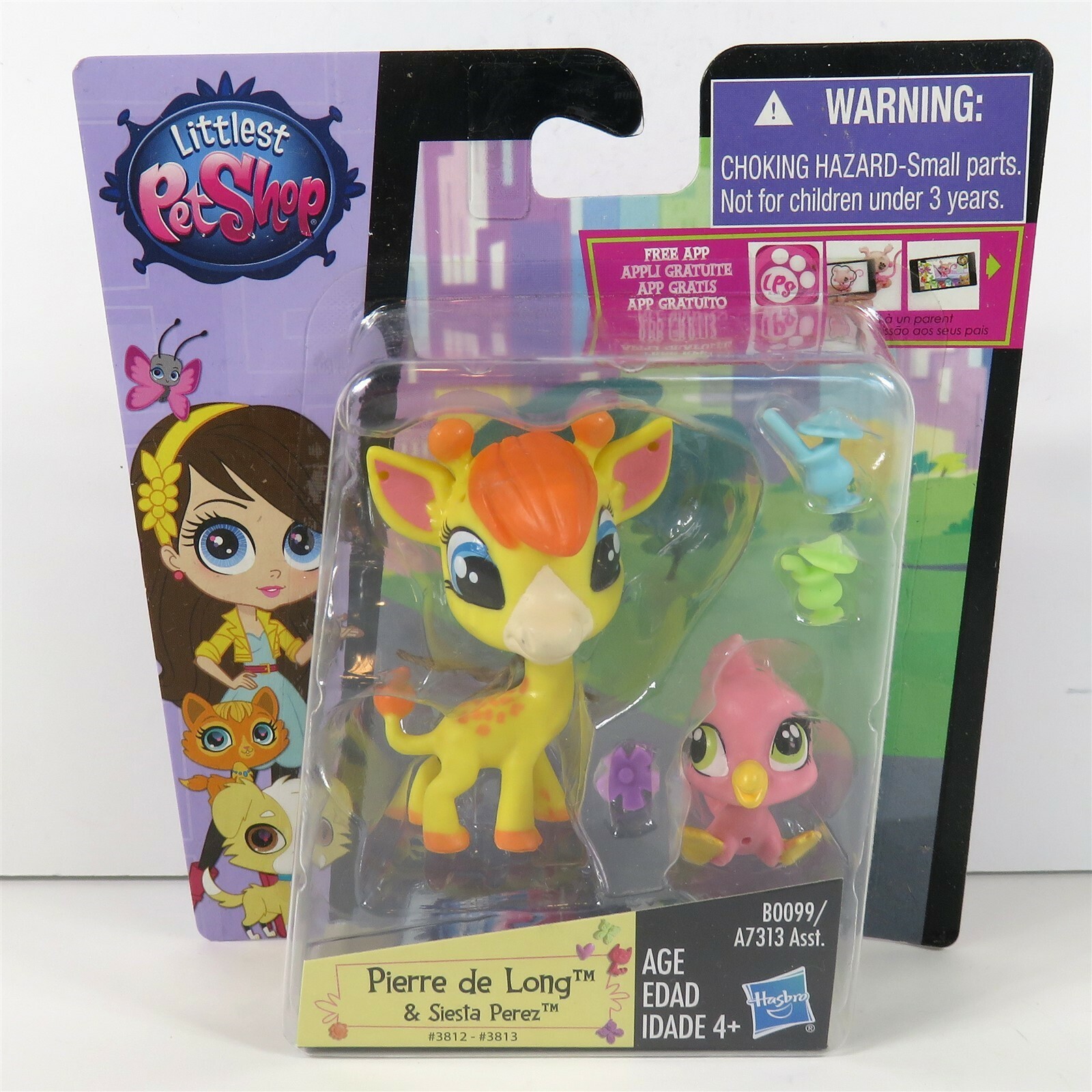 Littlest Pet Shop LPS Pierre de Long & Siesta Perez Giraffe Flamingo ...