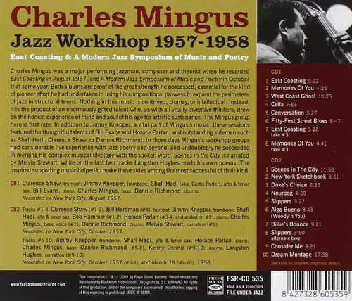 Charles Mingus JAZZ WORKSHOP 1957-1958 (2 CD SET) | eBay