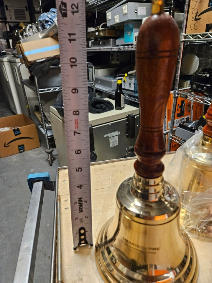 2 New Engraved Large Brass Hand Bells- 12" Tall | eBay