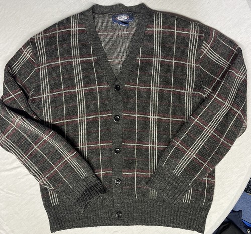 Vintage Hemingway Point Cardigan Sweater Wool Blend 5 Buttons Striped ...