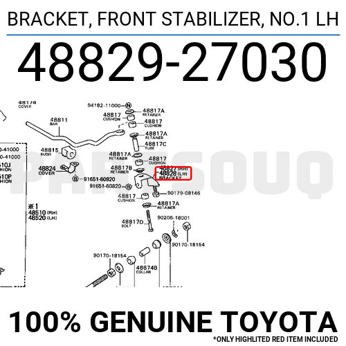 4882927030 Genuine Toyota BRACKET, FRONT STABILIZER, NO.1 LH 48829 ...