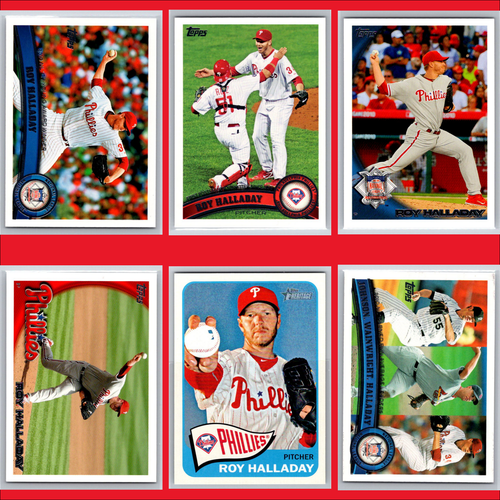 Roy Halladay Lot (6) Baseball Cards Phillies Topps Heritage Update ...