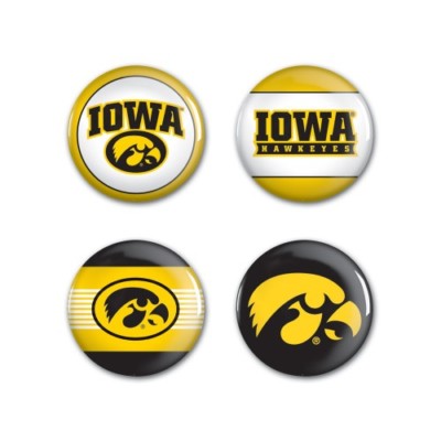 Iowa Hawkeyes Wincraft NCAA Button Pins 4 Pack 1-1/4" Round FREE SHIP ...
