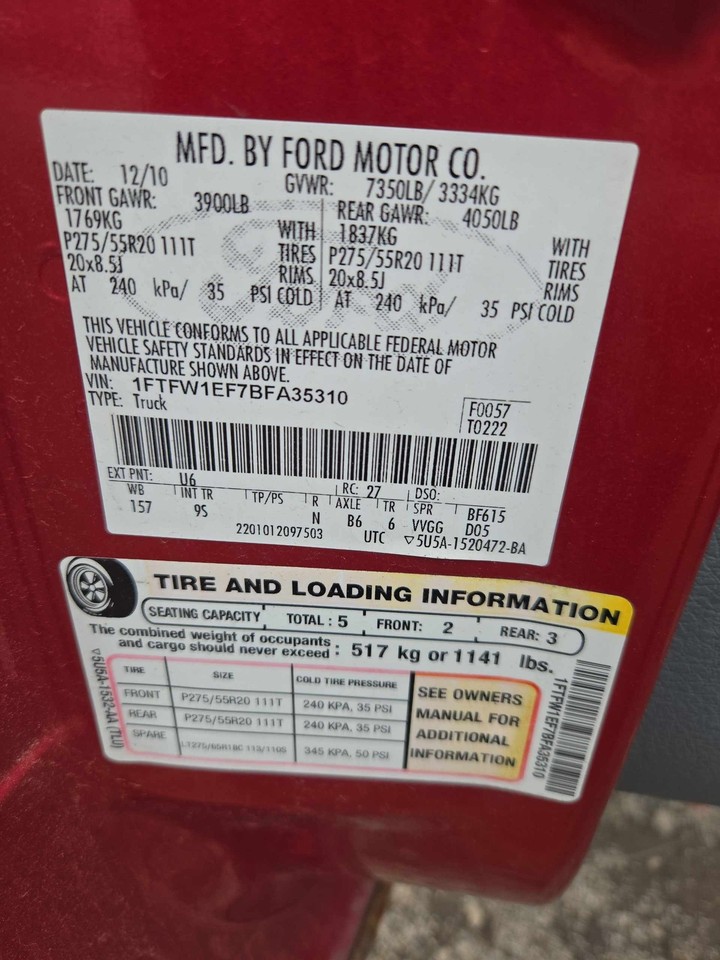 Used Rear Axle Assembly Rear fits: 2011 Ford f150 pickup 9.75`` ring ...