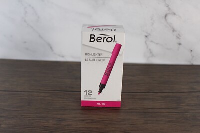 Berol Chisel Tip Highlighters, Pink, Box 12 (64327) Office Products | eBay