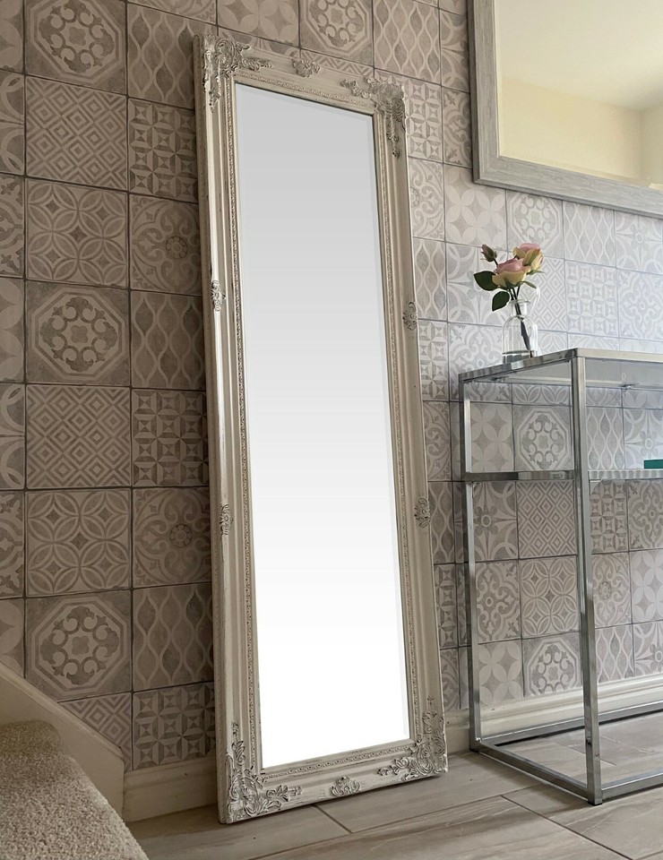 Tall Full-Length Wall Floor Dressing Mirror - Gold Silver Black White ...
