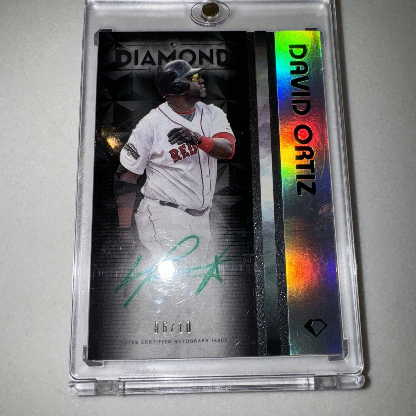 2023 Topps Diamond Icons David Ortiz White Polychromatink Green Auto # ...