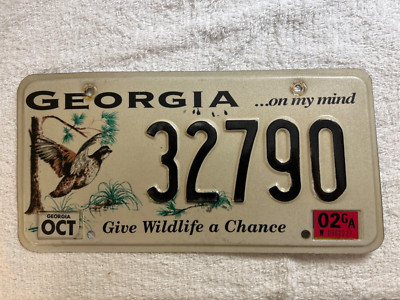 Vintage 2002 Georgia License Plate Quail Wildlife | eBay
