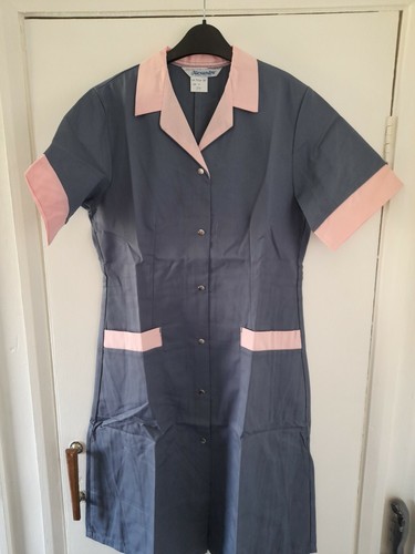 Ladies Housekeeping Overall Alexandra 39" New Petrol Grey/Pink Uniform ...