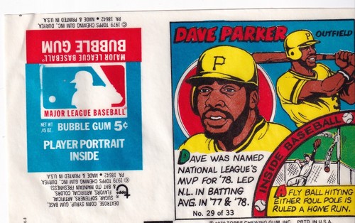 Dave Parker 1979 Topps Bazooka Full Gum Comic Cartoon Wrapper # 29 | eBay