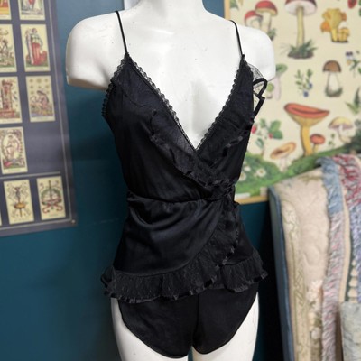 Vintage 70s Union Label Black Lingerie Teddy size M | eBay