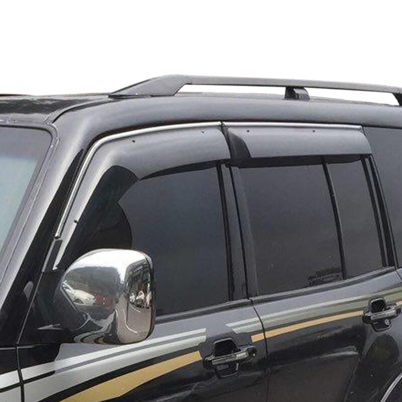Window Visor Sun Rain Shade W/Chrome Trim For Mitsubishi Pajero V93 V97 ...
