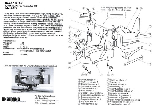 Anigrand Models 1/72 HILLER X-18 Tilt Wing VTOL Transport | eBay