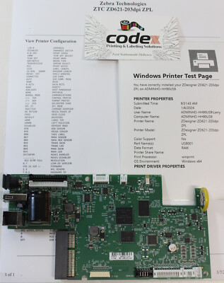 Zebra ZD621 Main Logic P1112640-014 Zebra OEM Firmware V93.21.16z | eBay