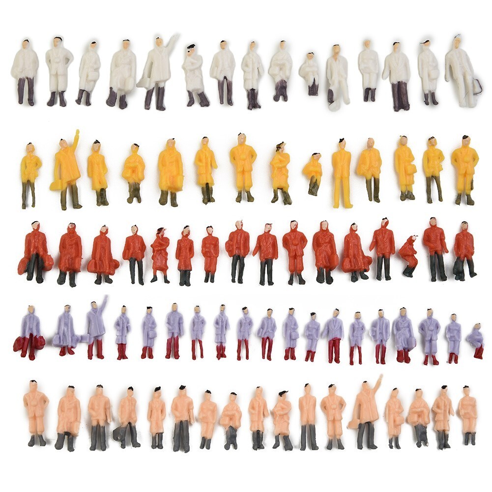100/200 Pcs 1:87 HO Scale Painted Figures Model People Passengers ...