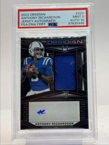 ANTHONY RICHARDSON 2023 OBSIDIAN RPA ROOKIE PATCH RC AUTO /199 PSA 9 ...