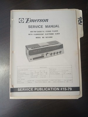 Emerson Model RCS 5900 Service Manual Original Repair Book Clock Radio ...