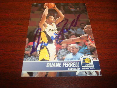 1995 NBA HOOPS DUANE FERRELL PACERS Ga. Tech SIGNED AUTHENTIC AUTOGRAPH ...