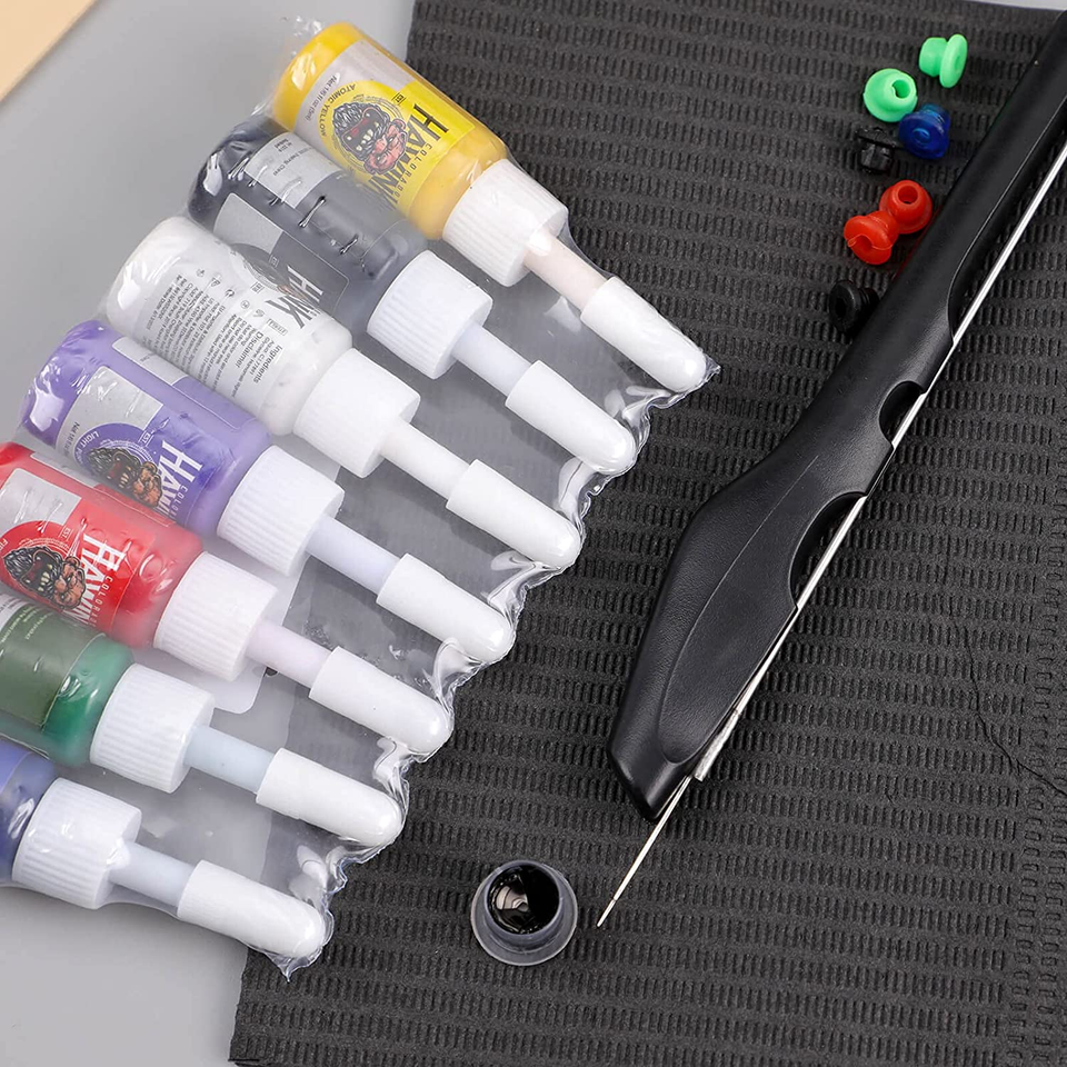 Tattoo Kit Tattoo Pen Kit Poke a Stick Tattoo Hand with 7 Ink 20 | eBay